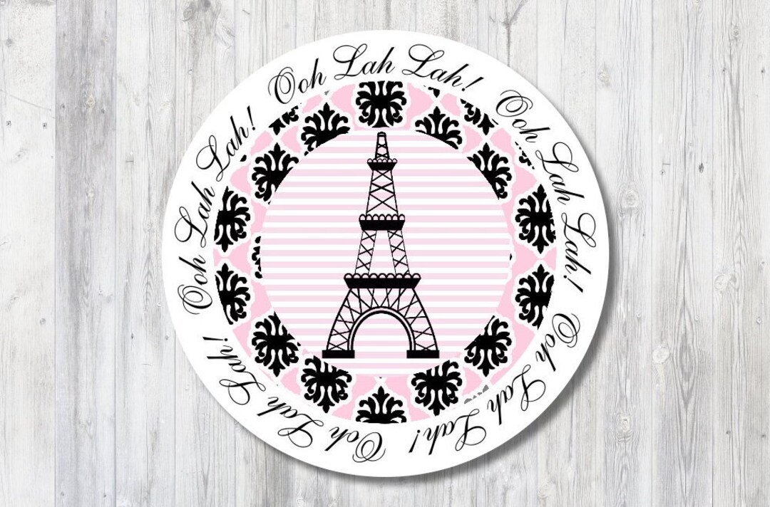 Paris Party Stickers - Eiffel Towel Labels - Custom Paris Birthday ...