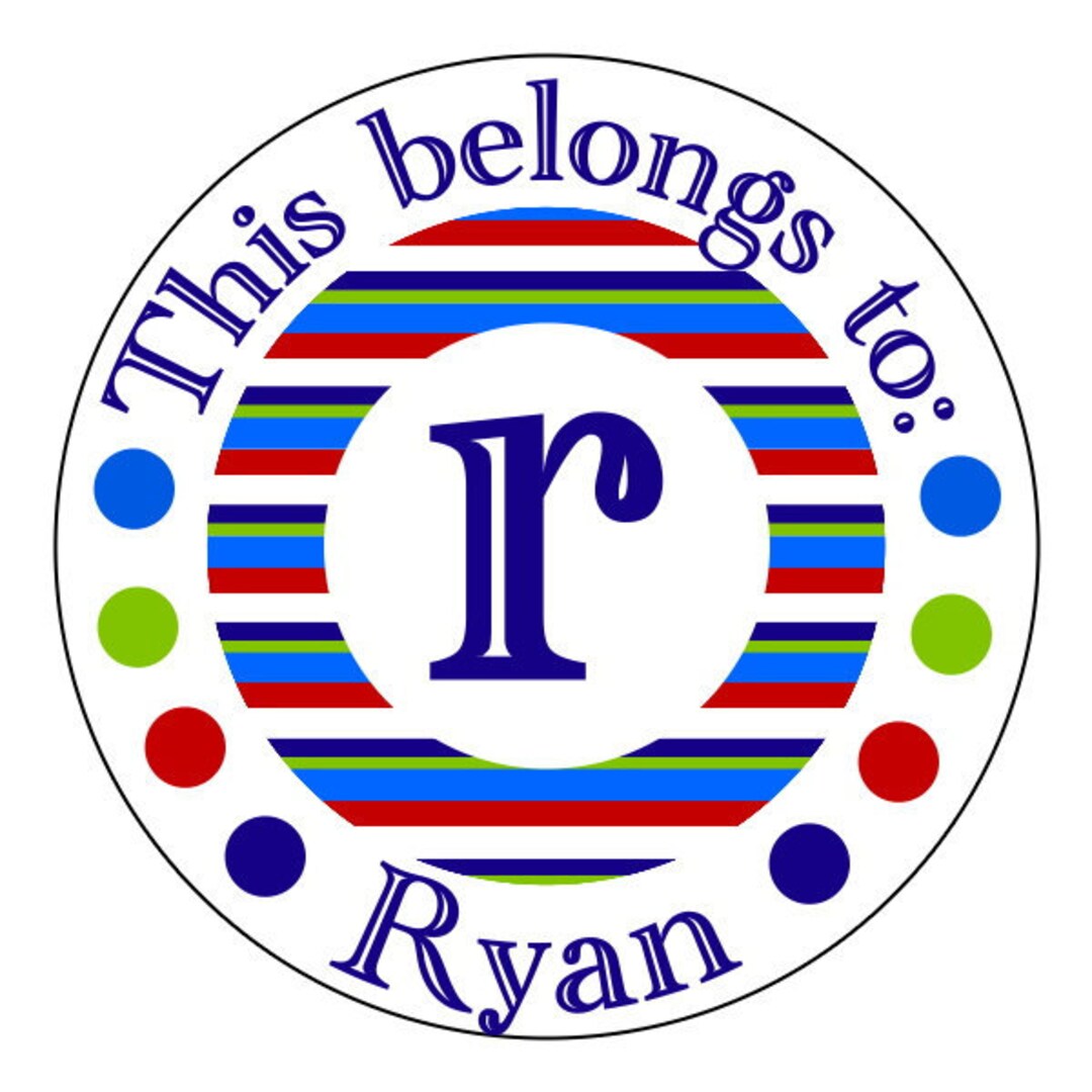 Personalized Back to School Stickers for Boys, Custom Boy Monogram ...