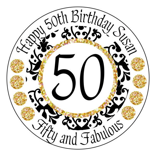 50th Birthday Labels - Etsy