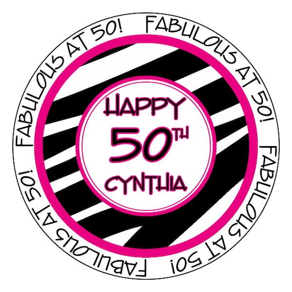 50th Birthday Stickers Fabulous at 50 Stickers Pink and - Etsy