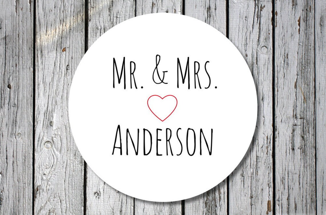 Custom Wedding Stickers Mr. and Mrs. Labels Custom Bridal - Etsy
