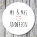 Custom Wedding Stickers - Mr. and Mrs. Labels - Custom Bridal Shower ...
