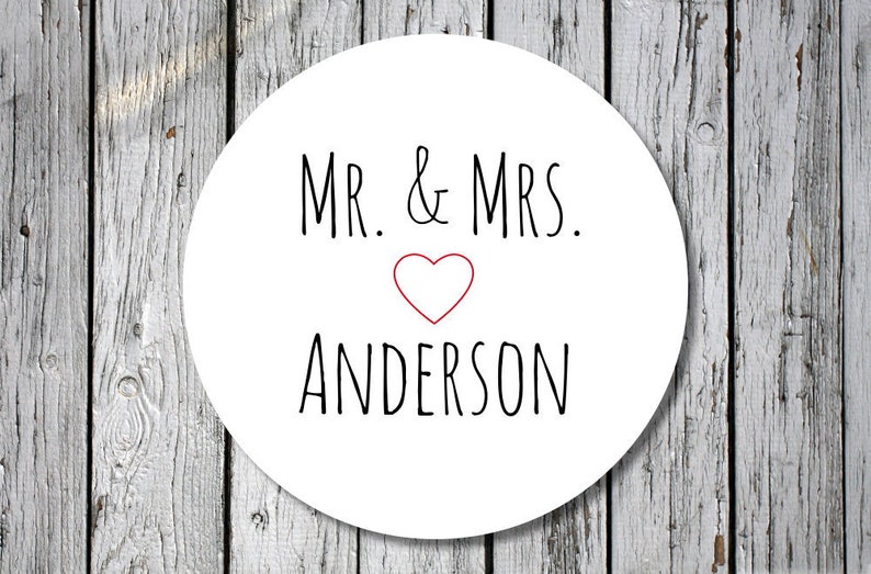 Custom Wedding Stickers Mr. and Mrs. Labels Custom Bridal | Etsy