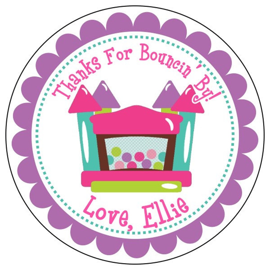 Bounce Party Labels - Bounce House Birthday Stickers - Bounce House ...