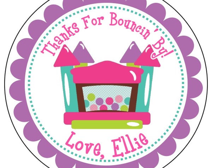 Bounce Party Labels - Bounce House Birthday Stickers - Bounce House ...