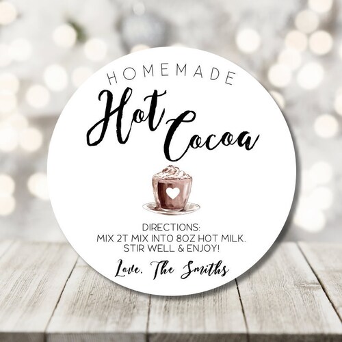 Hot Cocoa Stickers Homemade Hot Chocolate Stickers Gift - Etsy