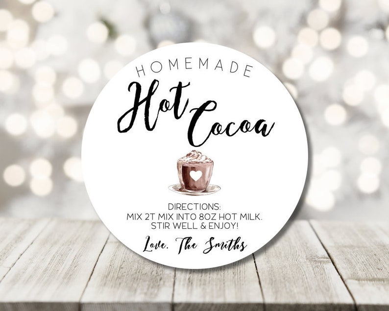 Hot Cocoa Stickers Homemade Hot Chocolate Stickers Gift | Etsy