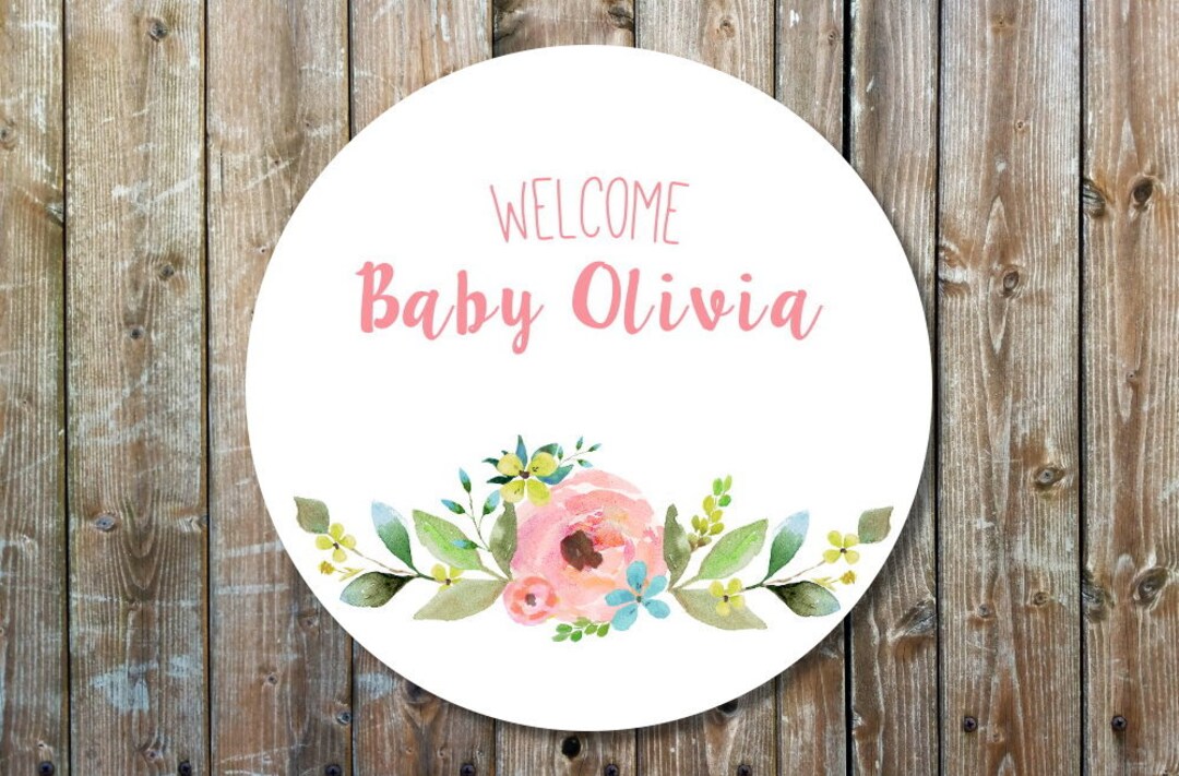 Floral Baby Shower Stickers - Watercolor Flower Baby Shower Stickers ...