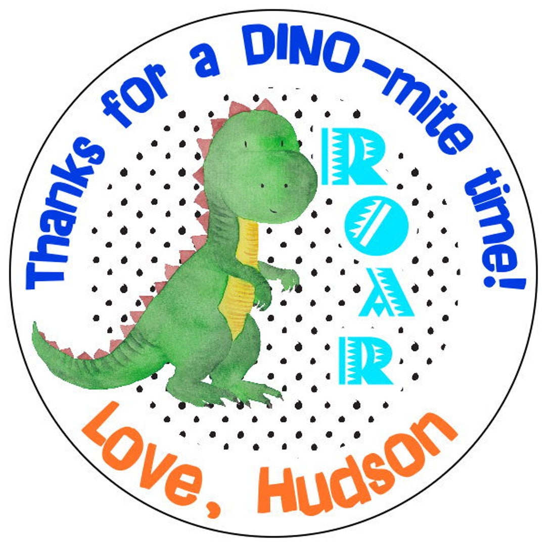 Dinosaur Party Stickers Dinosaur Birthday Party Labels - Etsy