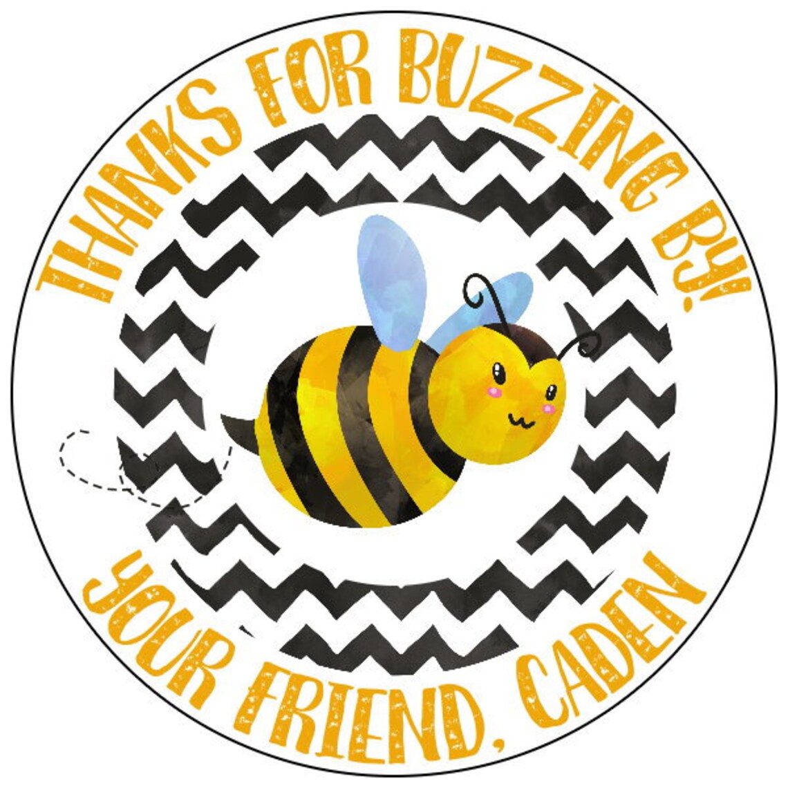 Bee Party Stickers - Bumblebee Labels - Custom Bee Label - Black and ...