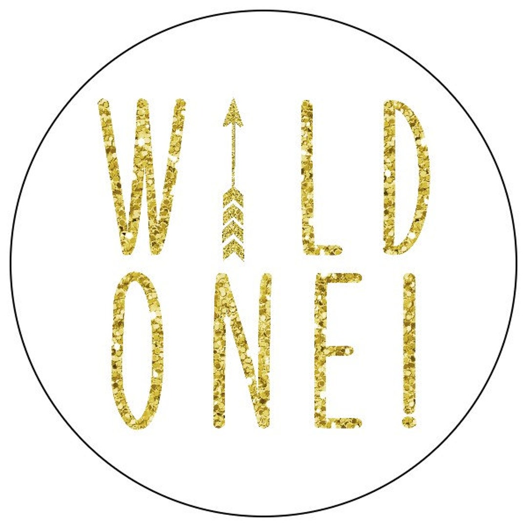 Gold 1st Birthday Stickers - Gold Wild One First Birthday Stickers ...