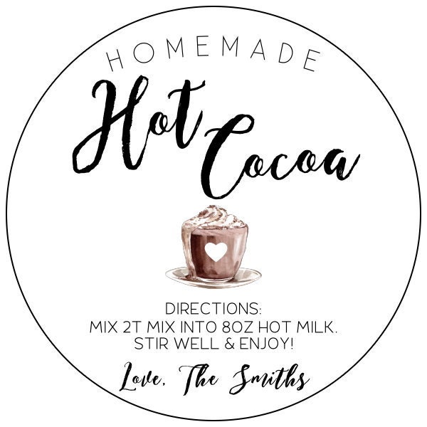 Hot Cocoa Stickers Homemade Hot Chocolate Stickers Gift - Etsy