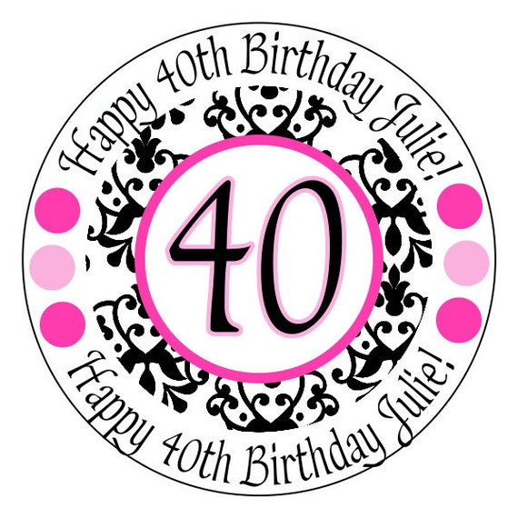 40th Birthday Stickers Fabulous at 40 Stickers Pink and | Etsy