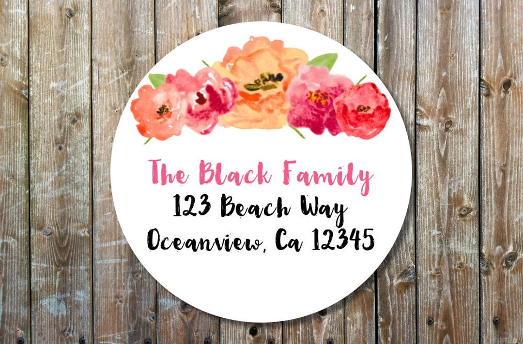 Floral Address Labels - Watercolor Flower Address Stickers - Custom ...