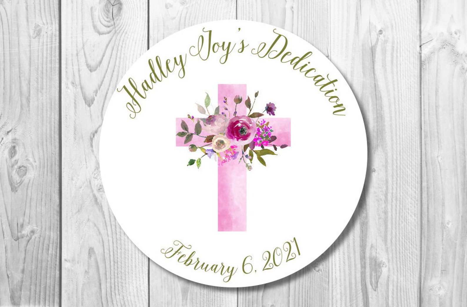 Baby Dedication Stickers - Custom Baptism Labels - Baby Girl ...