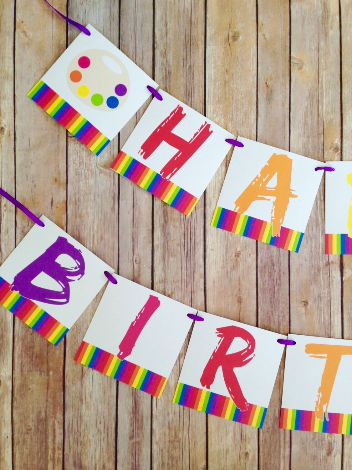 Art Party Banner - Rainbow Birthday Banner - Paint Party Banner - Art ...