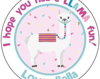 Llama Stickers, First Birthday, Llama Theme, Birthday Stickers ...