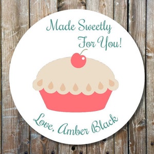 Baking Gift Stickers - Cherry Pie Stickers - Custom Bakers Labels ...