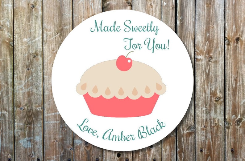Baking Gift Stickers Cherry Pie Stickers Custom Bakers - Etsy