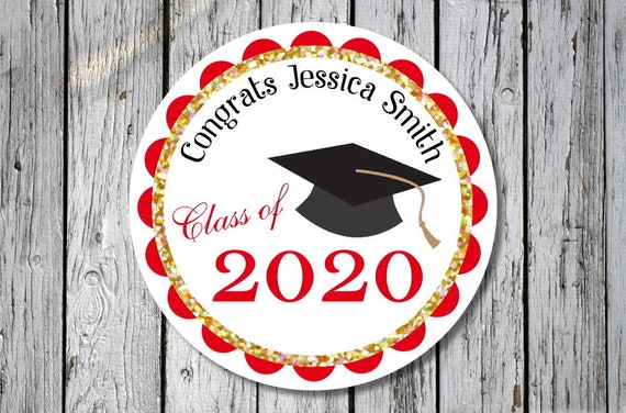 Graduation stickers custom gold graduation stickers red | Etsy
