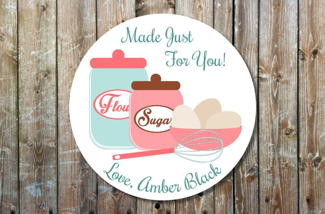 Baking Gift Stickers - Custom Gift Labels - Homemade Gift Labels ...