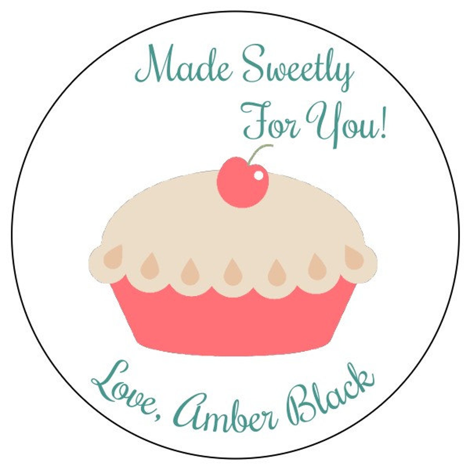 Baking Gift Stickers Cherry Pie Stickers Custom Bakers - Etsy