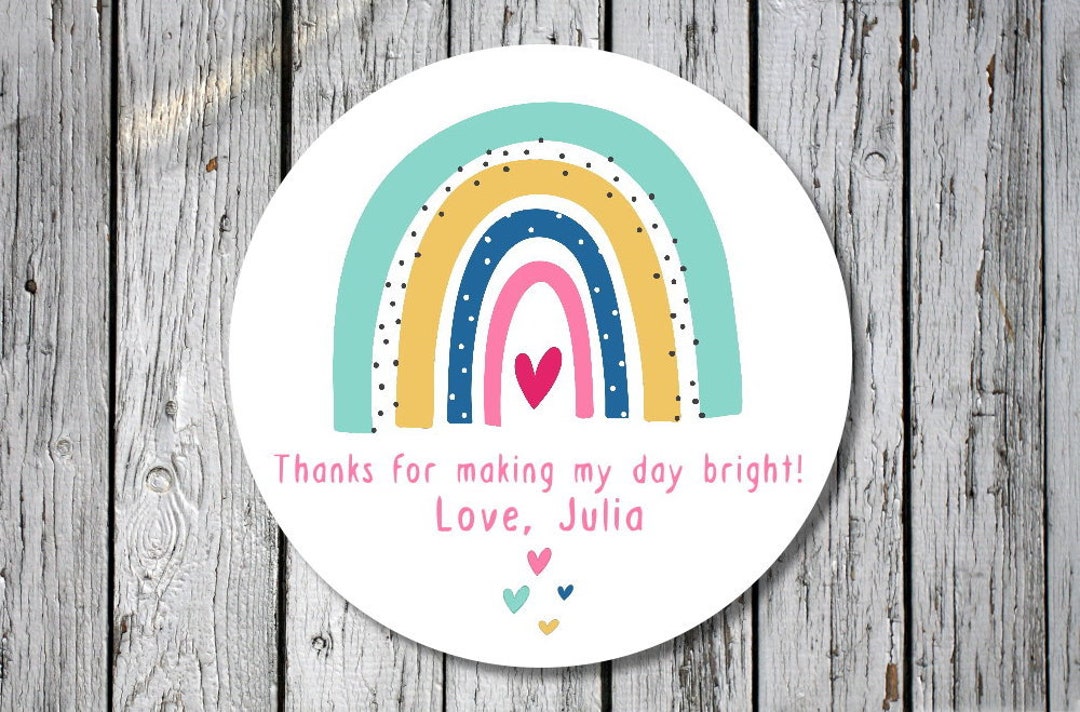 Boho Rainbow Stickers - Rainbow Party Stickers - Boho Party Sticker ...
