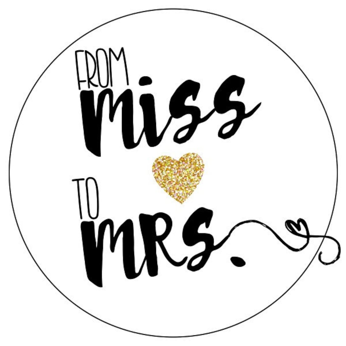 Miss to Mrs Wedding Stickers Gold Miss to Mrs Bridal Shower - Etsy ...