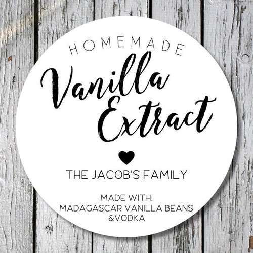 Vanilla Extract Stickers Homemade Gift Stickers Gift - Etsy