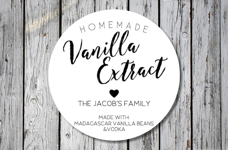 Vanilla Extract Stickers Homemade Gift Stickers Gift - Etsy