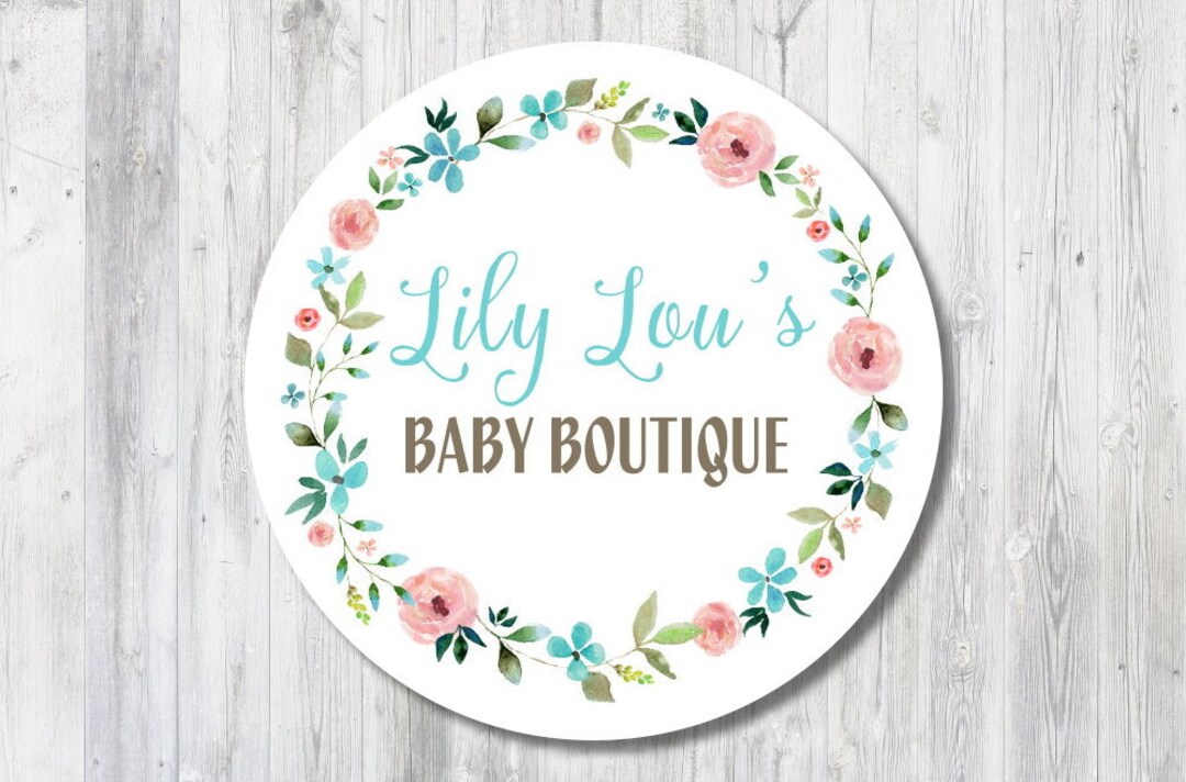 Floral Business Stickers - Custom Business Labels - Floral Wreath ...