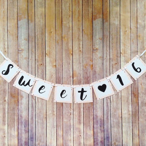 Sweet 16 Banner - Etsy