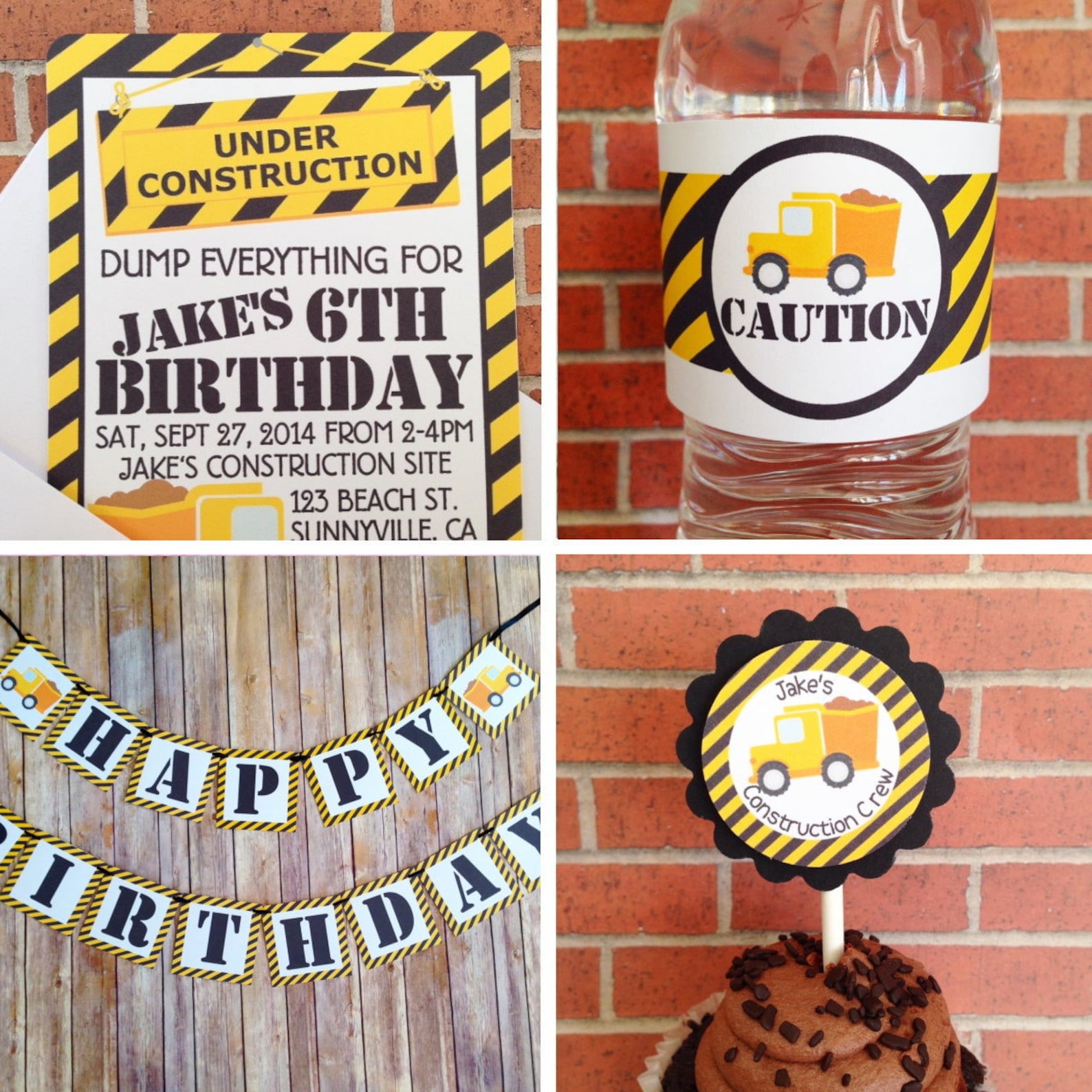 Printable Construction Birthday Banner Digital Dump Truck - Etsy