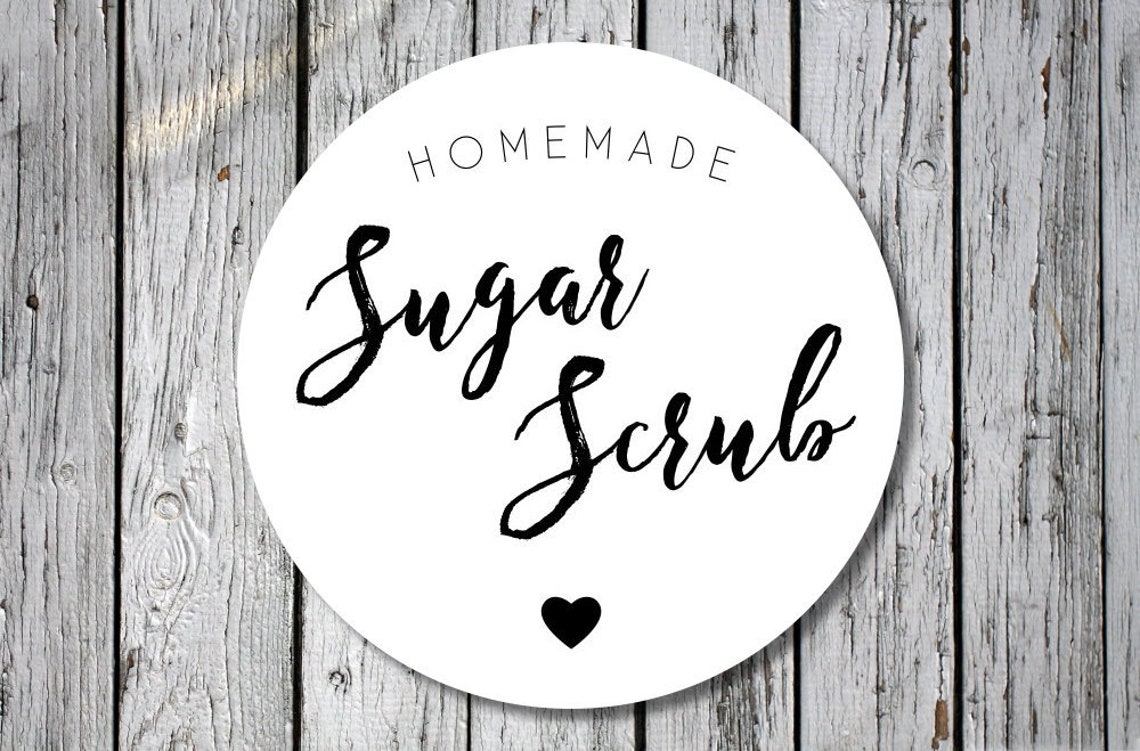 Sugar Scrub Labels - Homemade Sugar Scrub Stickers - Black Business ...