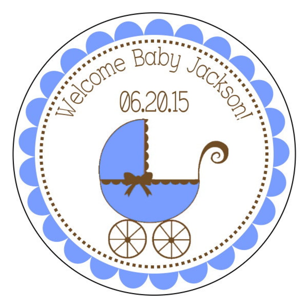 Baby Shower Stickers - Baby Boy Labels - Baby Shower Labels - Custom ...