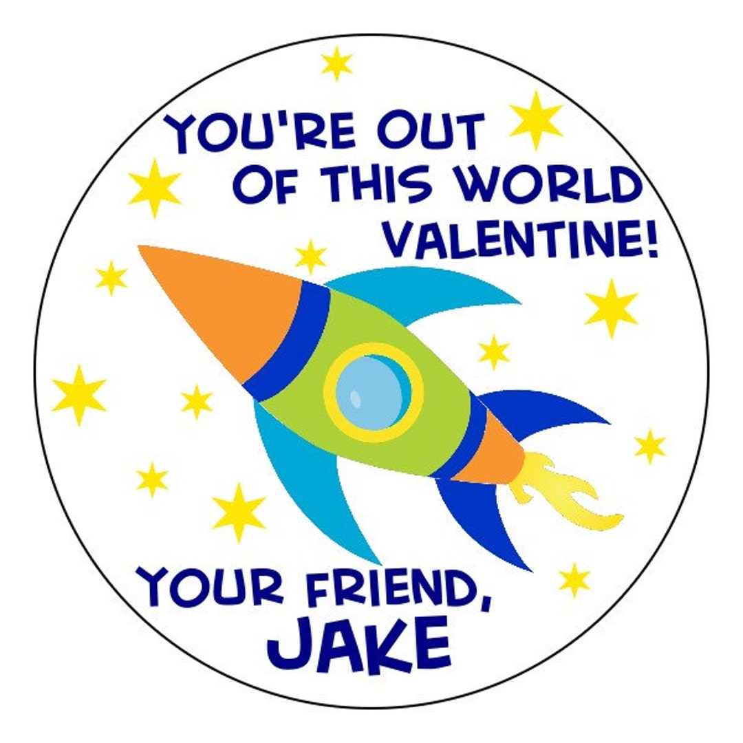 Valentines Space Stickers You're Out of This World Valentine's Out of ...