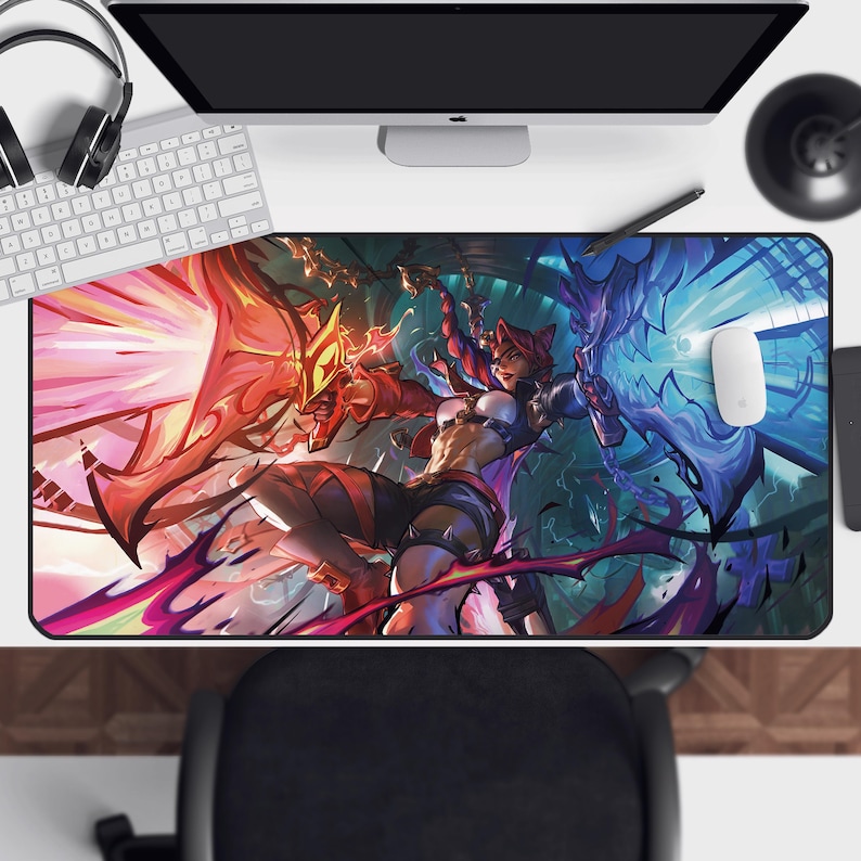 Samira Arcane League of Legends Anime Desk Mat, Custom Mouse Pad ...
