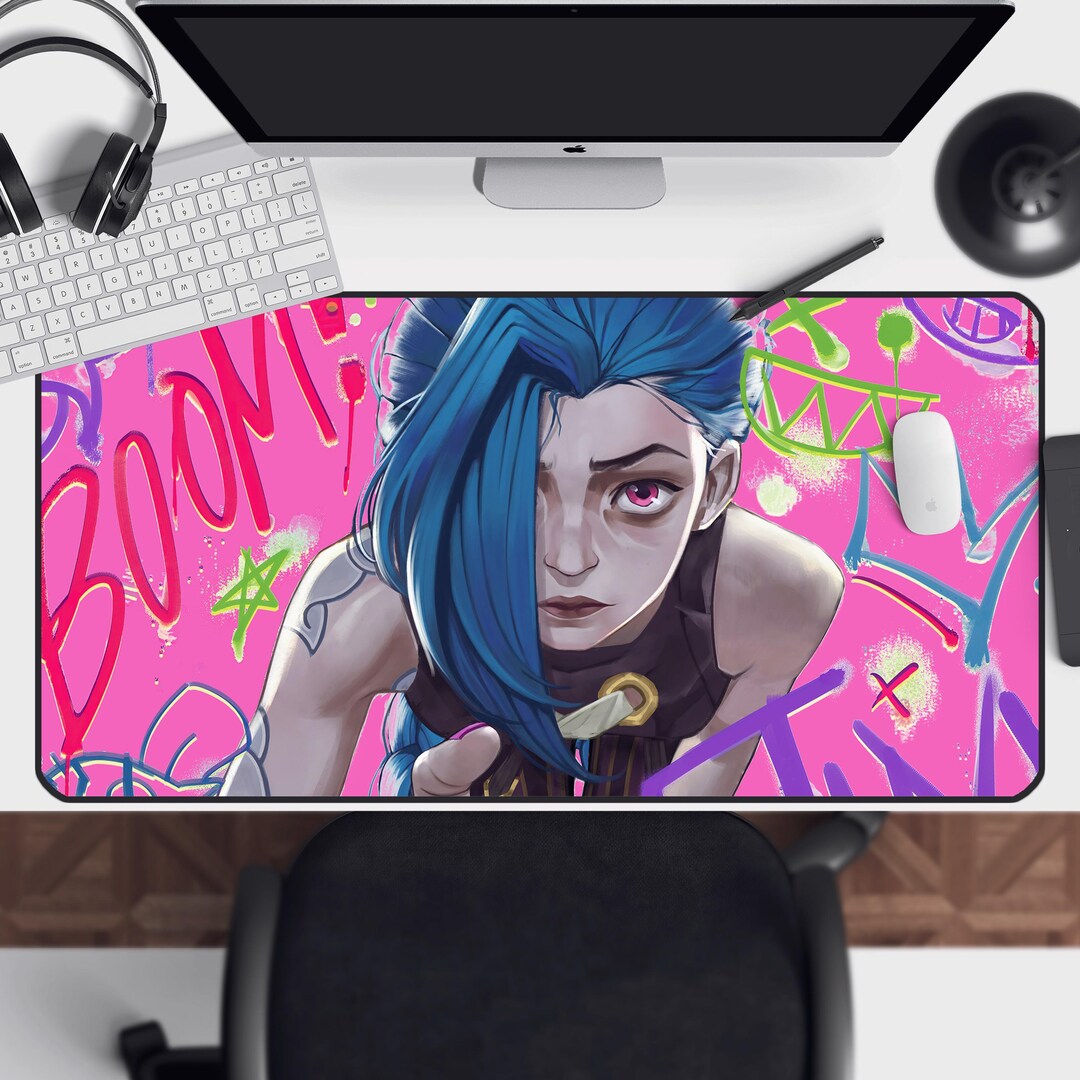 League of Legends Jinx Arcane Desk Mat - Custom Mouse Pad, Anime Figure ...
