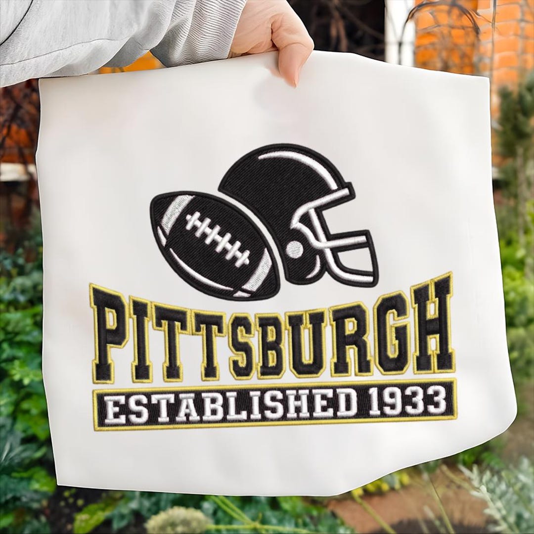 Pittsburgh Football Embroidery Design, Sport Helmet With Ball ...