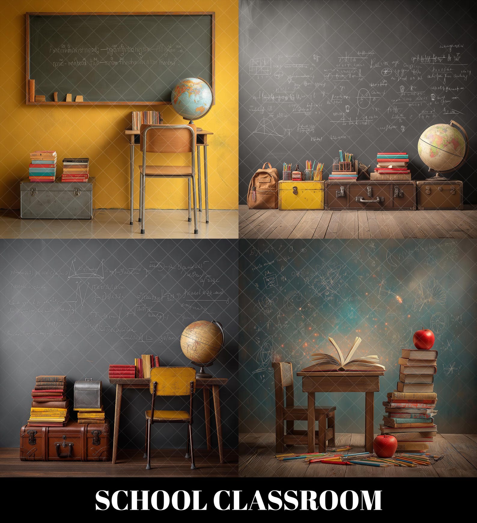 60 Preschool Classroom Digital Backdrops Back to School Backdrop ...