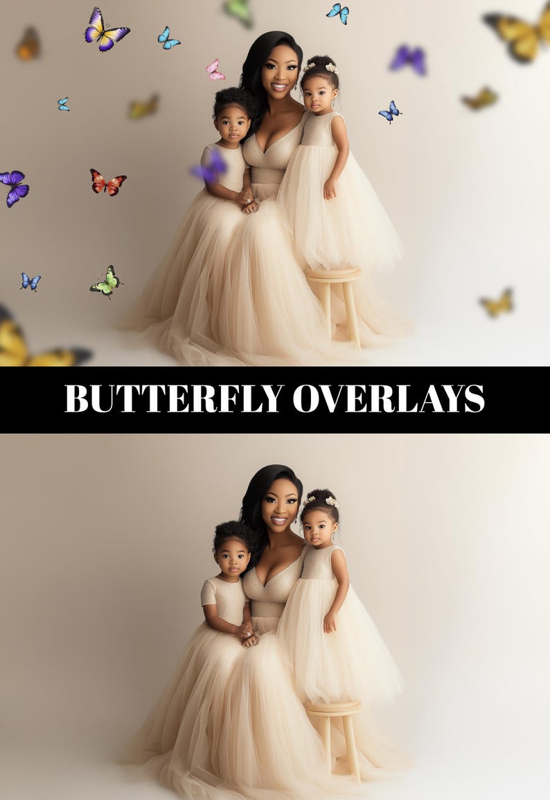 60 BUTTERFLY OVERLAYS Flying Butterflies Transparent Files Realistic ...