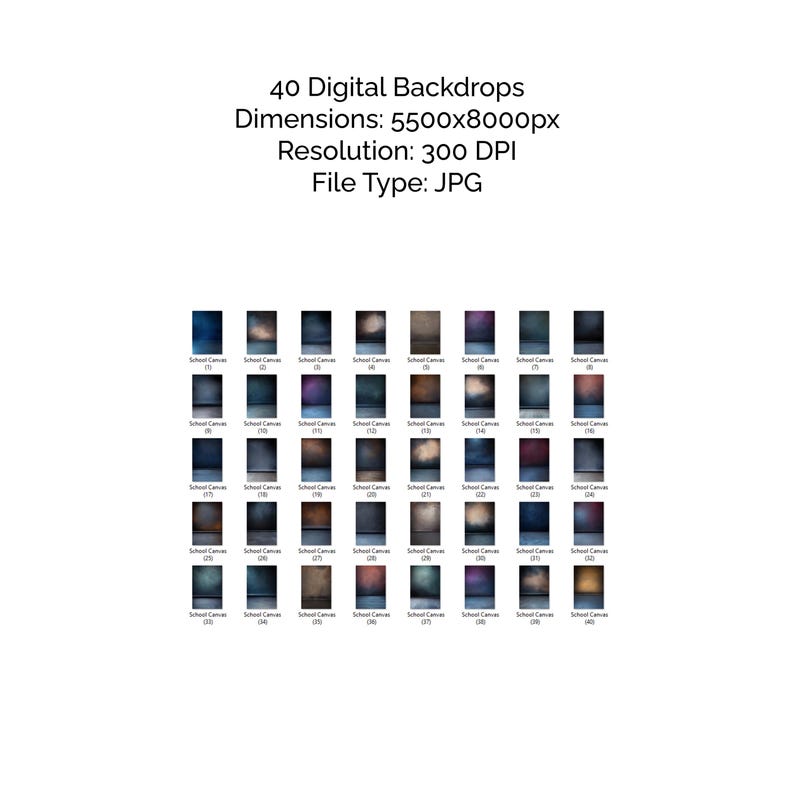 40 SENIOR CANVAS Backdrops Professionally Crafted School Portraits Old ...