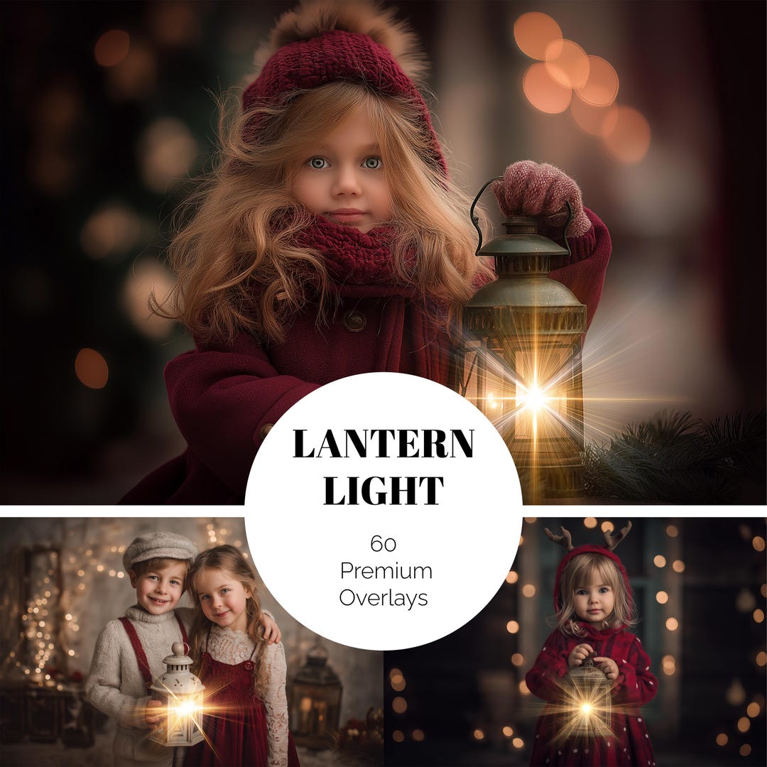 60 Christmas Lantern Light Digital Overlays Lamp Light Photoshop ...