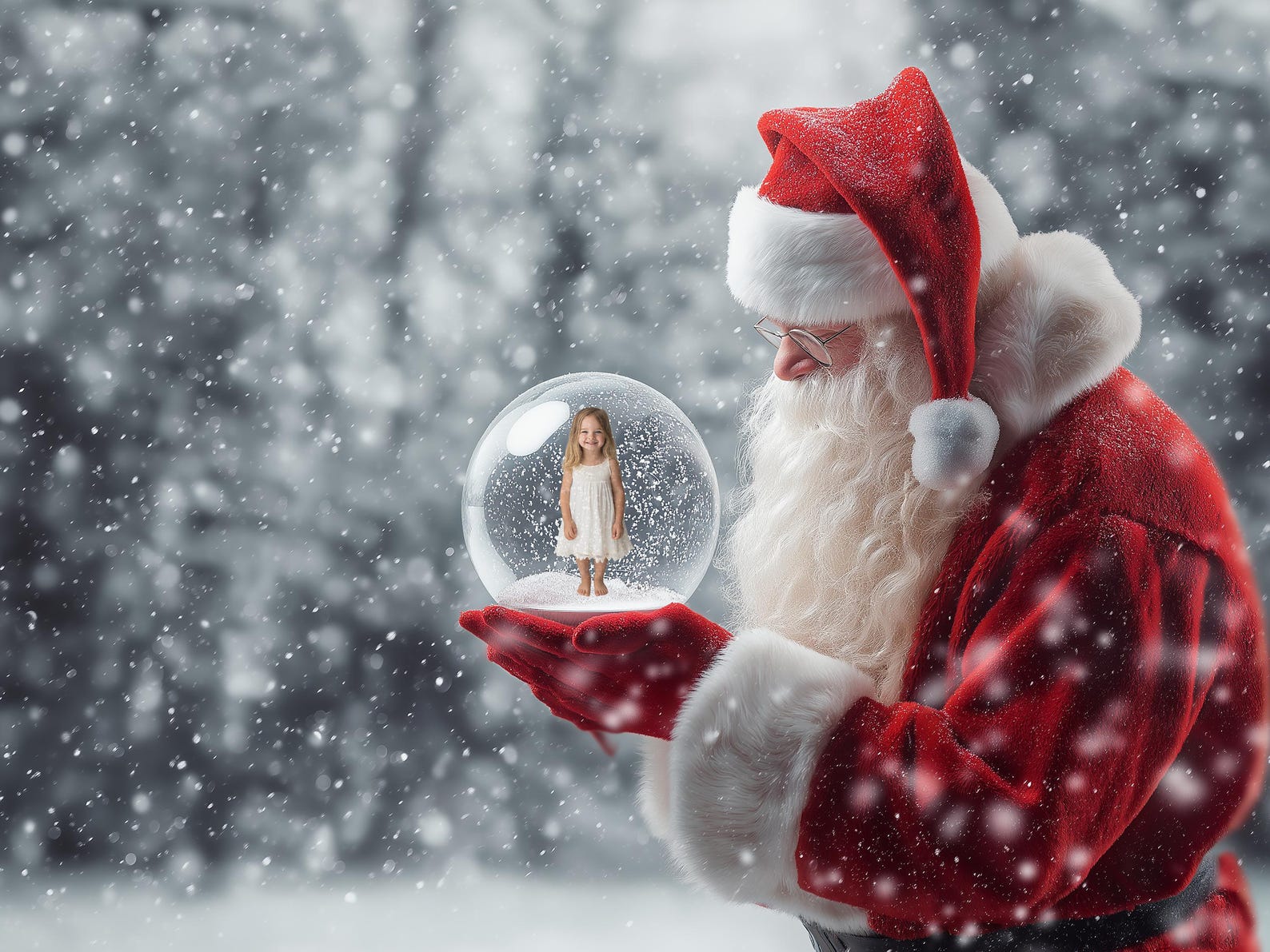 15 Santa's Snow Globe Christmas Digital Backdrops Winter Snow Holiday ...