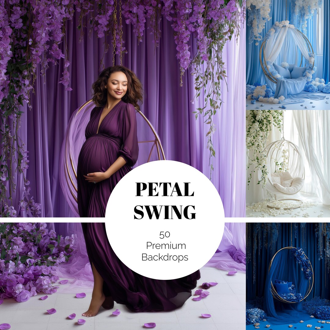 40 Floral Swing Maternity Backdrops Fine Art Pregnancy Flower Swing ...