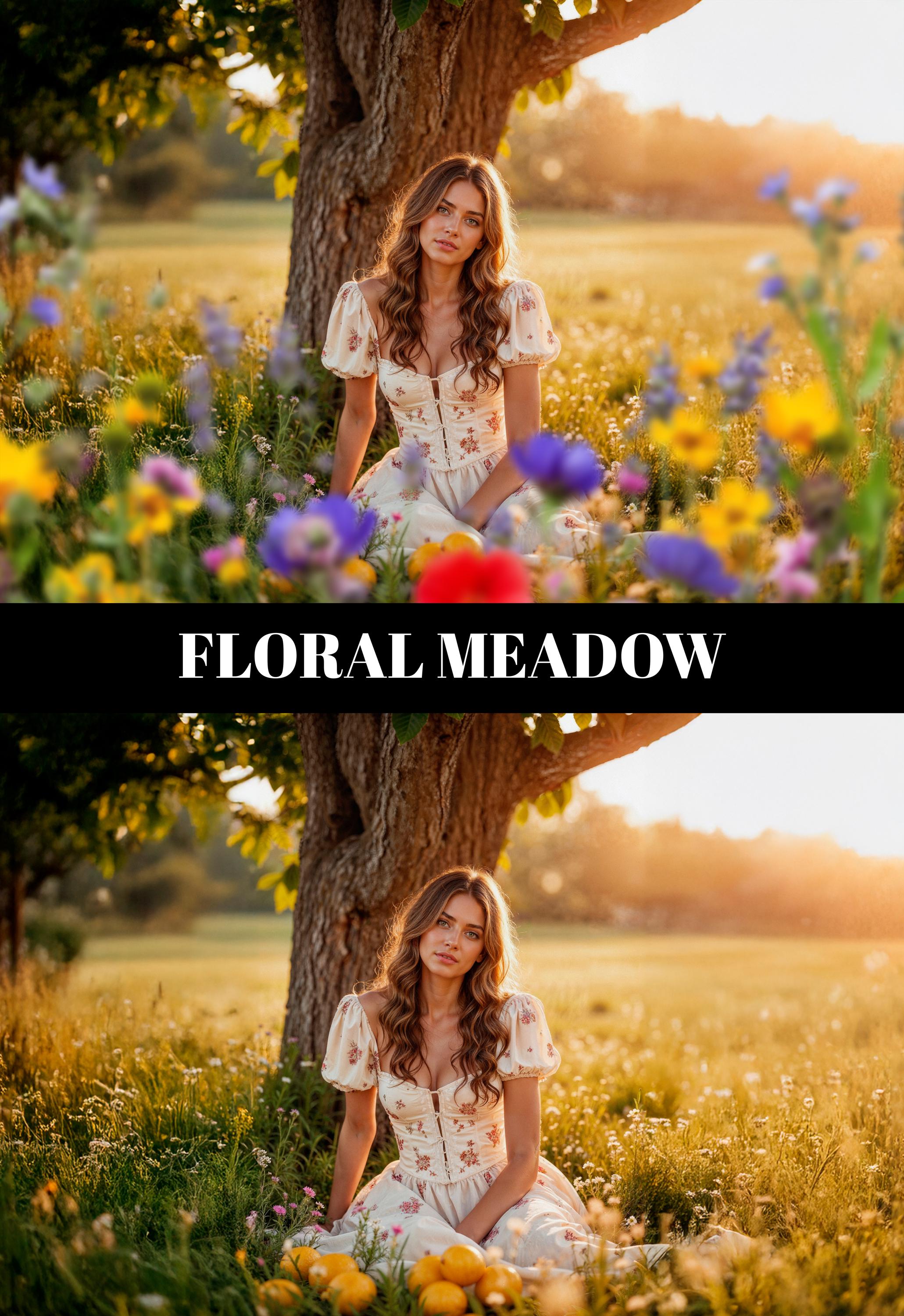 60 Rainbow Flowers Photo Overlays Flower Meadow Photoshop Overlays ...