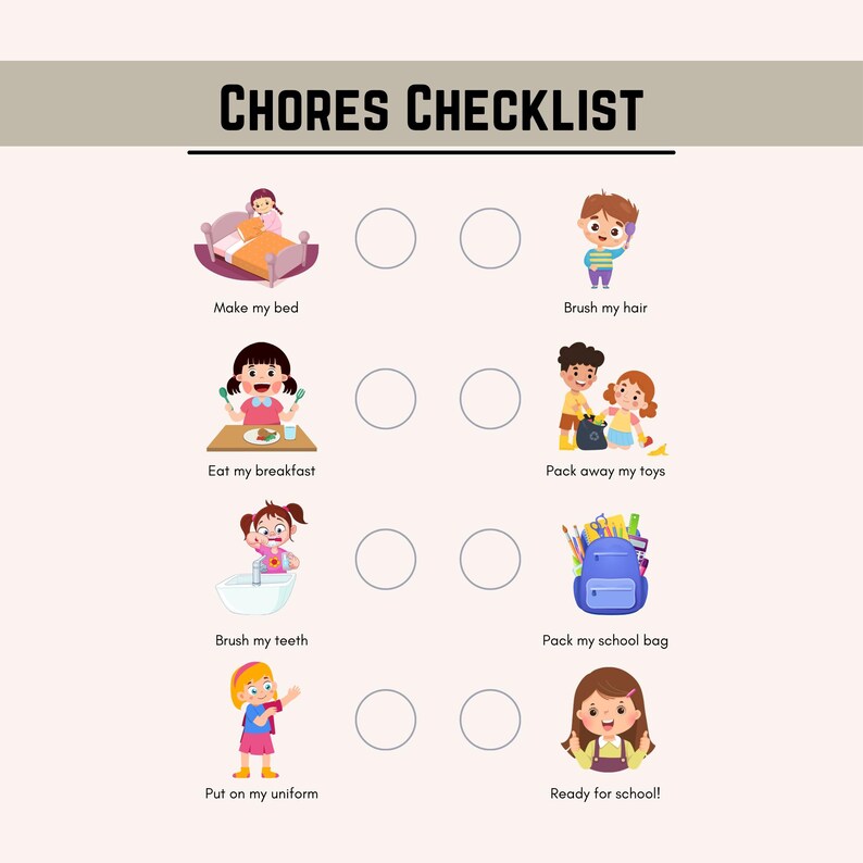 ADHD Reward Chart and Chore Chart for Kids and Adults Routine Tracker ...