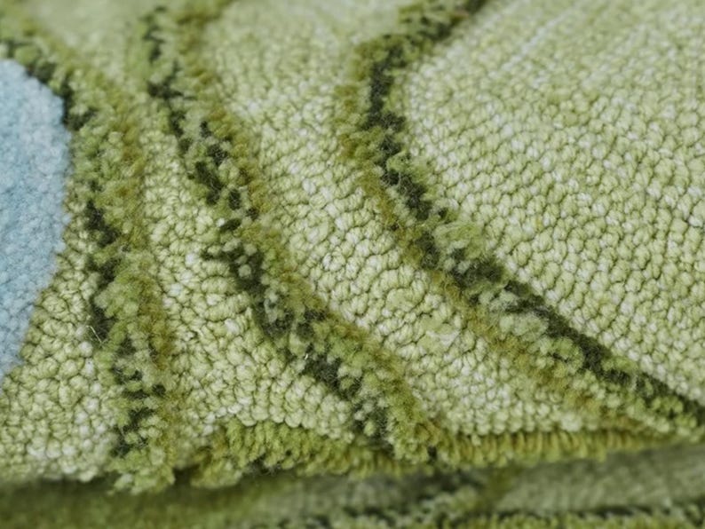 Green Wool Moss Rug: Thick Tufted Area Rug - Etsy
