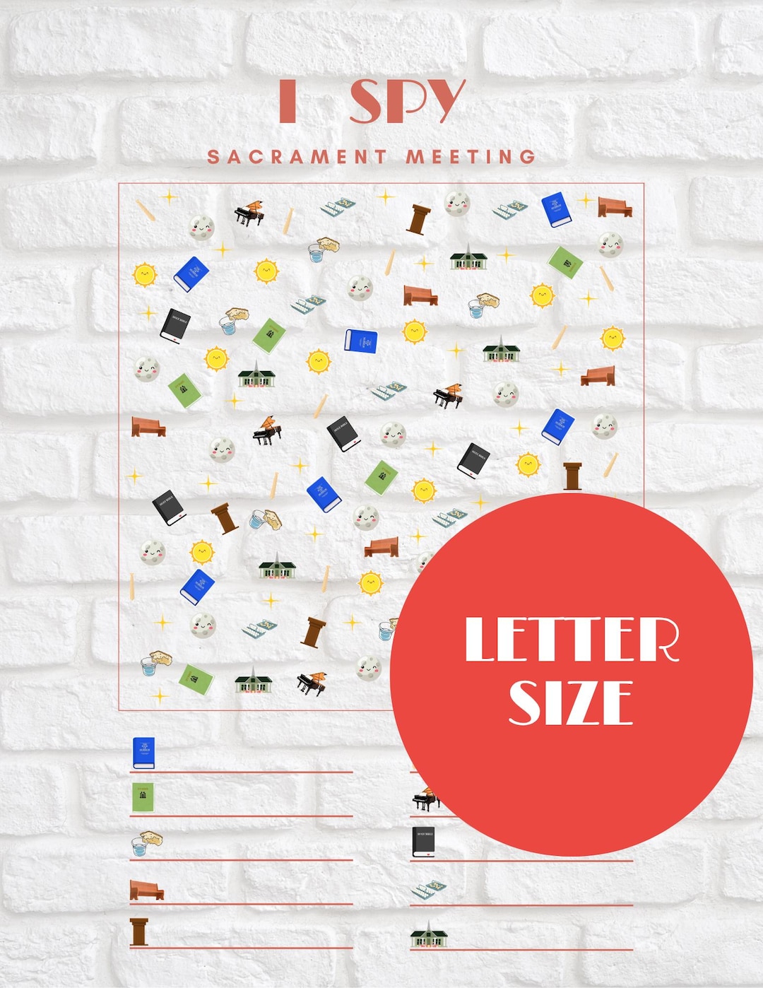 LDS Sacrament "i Spy" Activity for Kids – Printable Church Game - Etsy