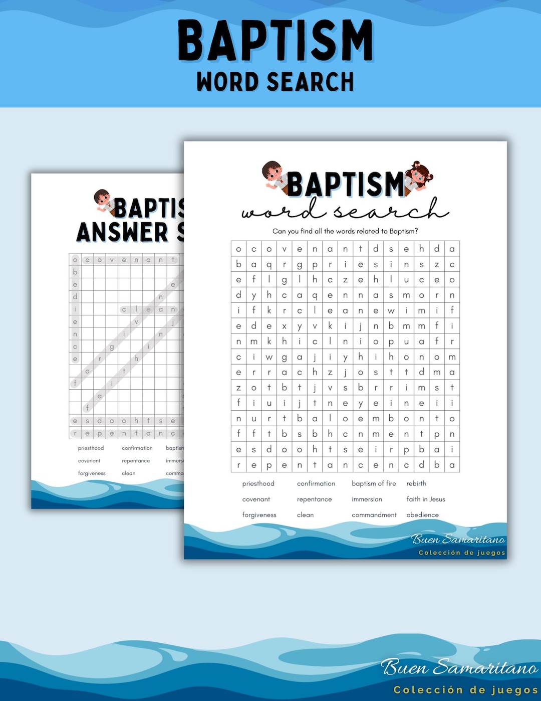 LDS Baptism Word Search – LDS Activity for Kids – Primary Lesson ...